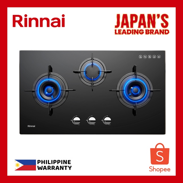 Rinnai RB-38HG Three Burner Glass Built-in Hob | Shopee Philippines