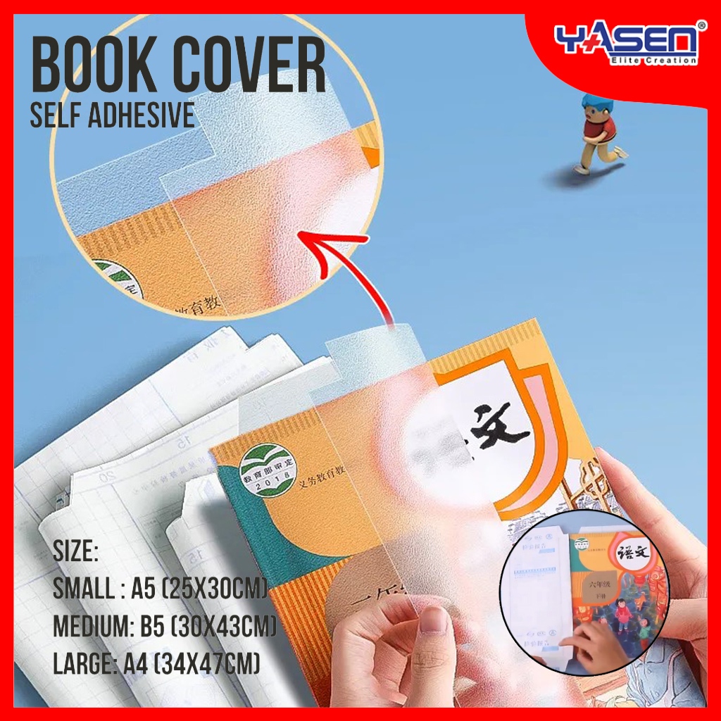 YASEN Self Adhesive Book Cover Transparent Waterproof Book Wrap ...