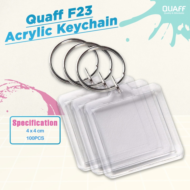 QUAFF F23 Acrylic Photo Insert Keychain Square Openable 100 Pcs Pack ...