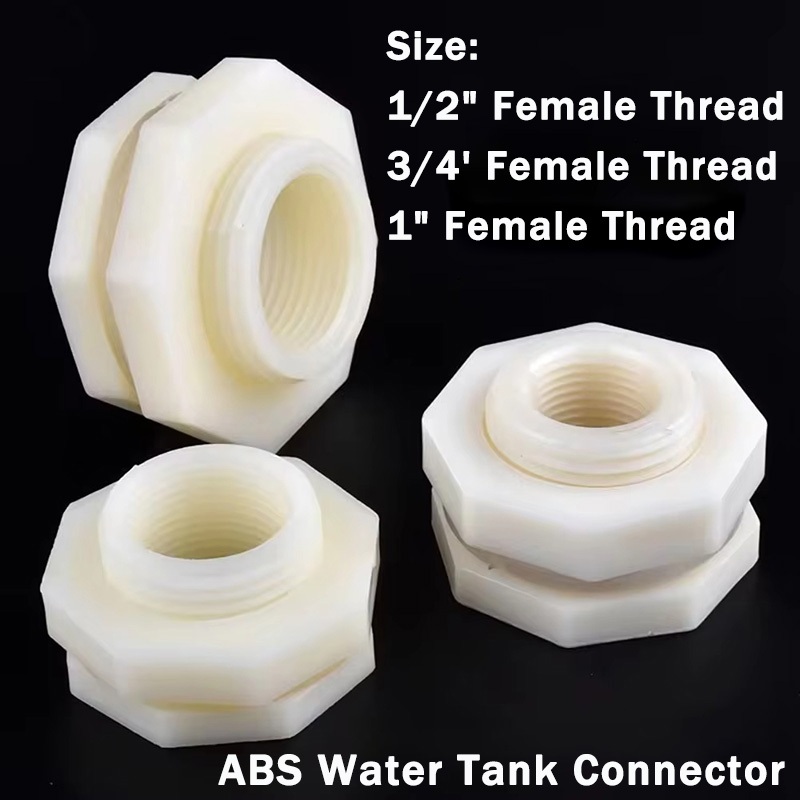 2PCS Plastic Water Tank Connectors Tank Drain Pipe Accessories 1/2'' 3/ ...