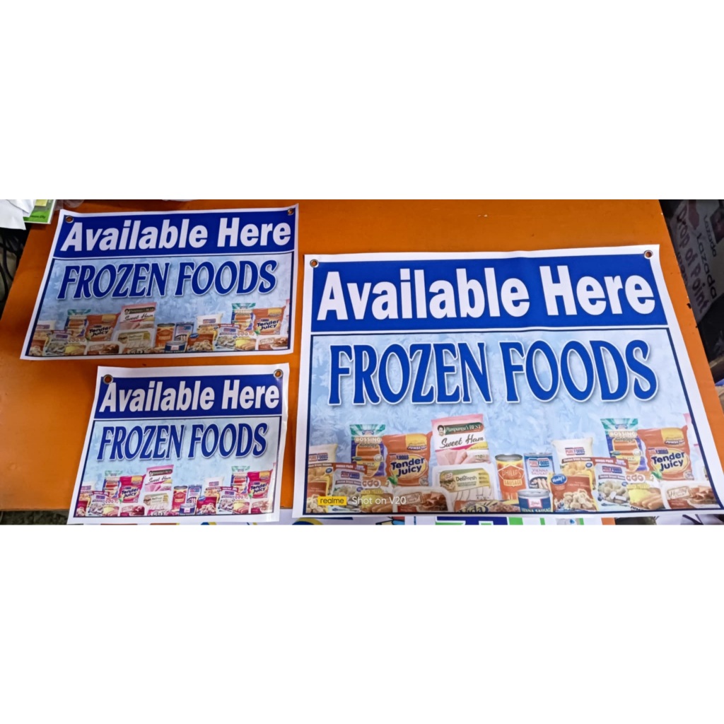 FROZEN FOOD SIGNAGE - TARPAULINE MADE WITH HIGH QUALITY - 9X12-12X18 ...