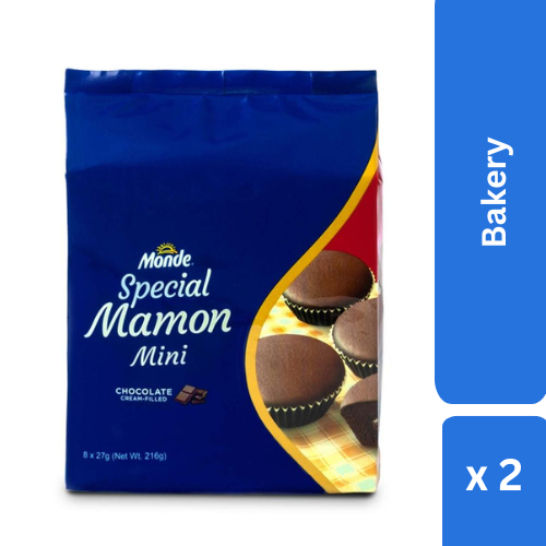 Monde Special Mamon Mini Chocolate Cream-filled 27g x 8 , Bundle of 2 ...