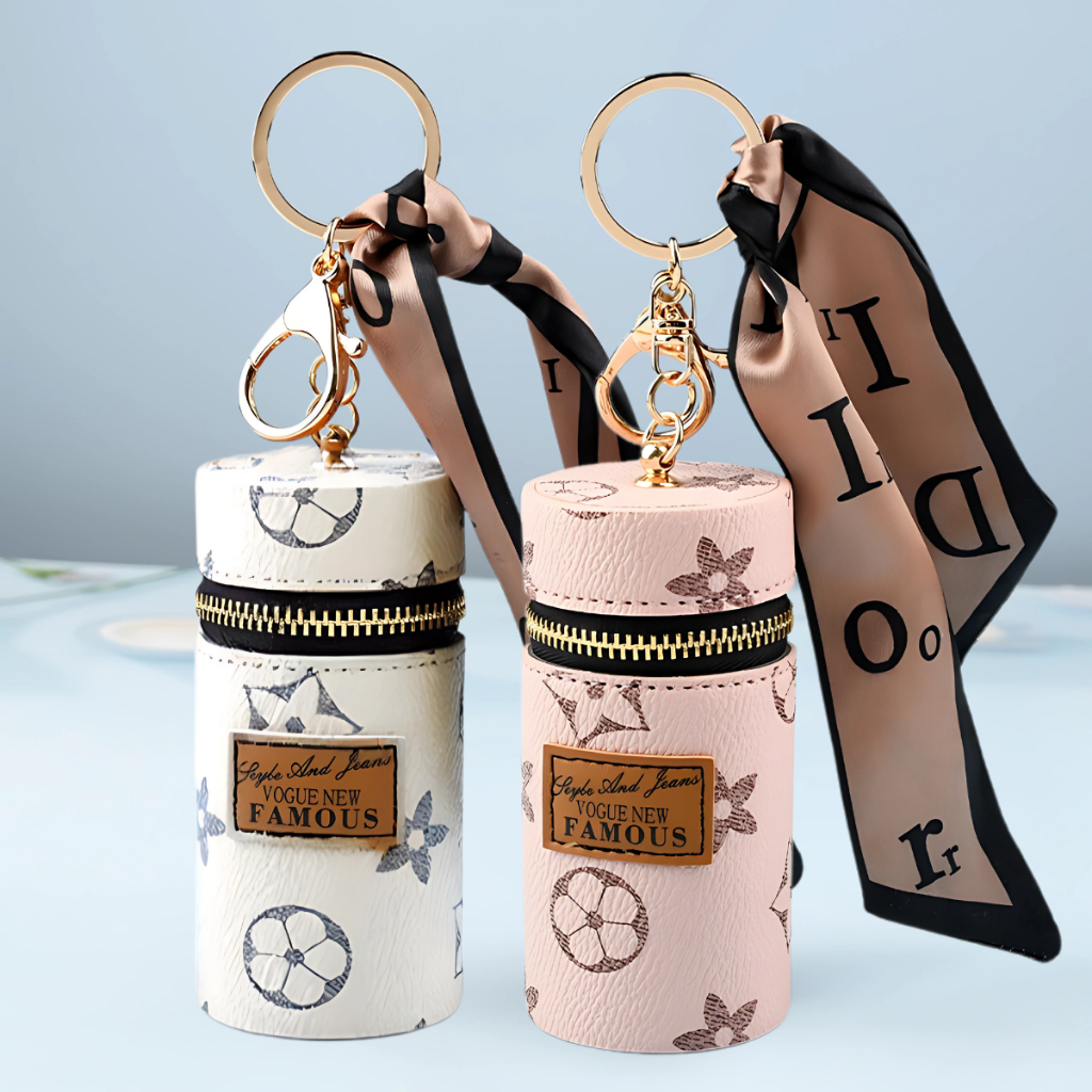 Vintage Old Flower Purse Keychain Bag with Silk Scarf Old Flower Mini ...