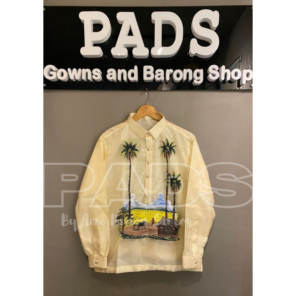 PADS Men's Hand-painted Modern Barong (Sports Collar) | Shopee Philippines