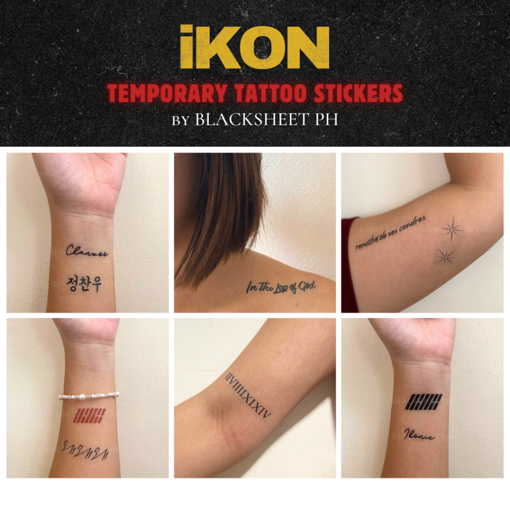 IKON MEMBER NAMES KPOP INSPIRED TEMPORARY TATTOO STICKERS | Shopee ...