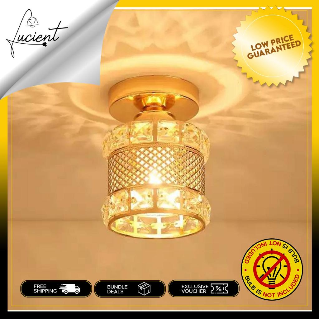 LUCIENT Crystal Gold Chandelier Ceiling Lamp (No bulb included ...