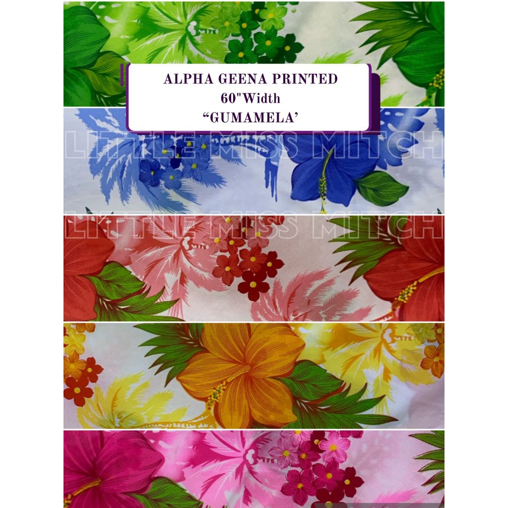 Little Miss Mitch Gina cloth 60" Printed Pongee Gina Tela GUMAMELA ...