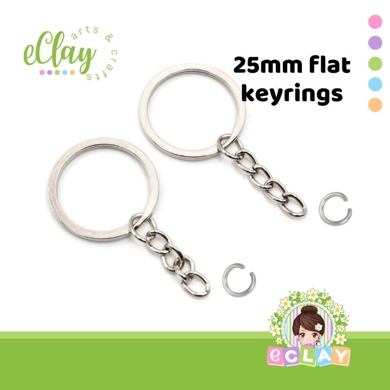 25mm FLAT KEYCHAIN RINGS 50pcs/100pcs | Shopee Philippines