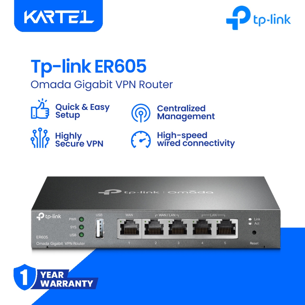 Tp-Link ER605 SafeStream Gigabit Multi-WAN VPN Router | Shopee Philippines