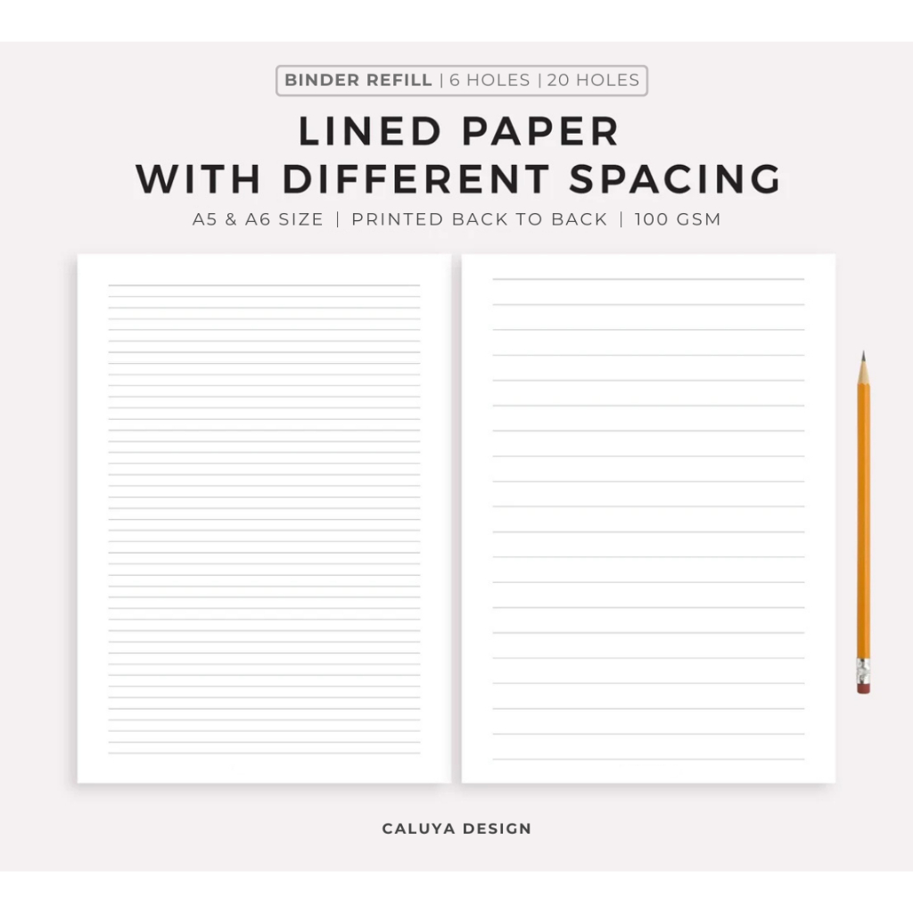 Lined Paper Planner, Binder Refill, Refill Pages Loose Leaf for Binder ...