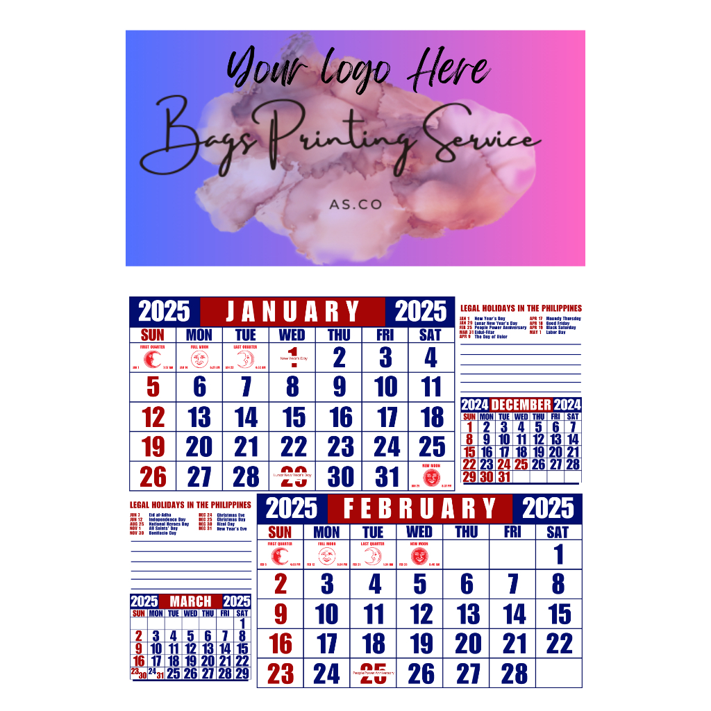 customized Comercial Calendar A3 Size | Shopee Philippines