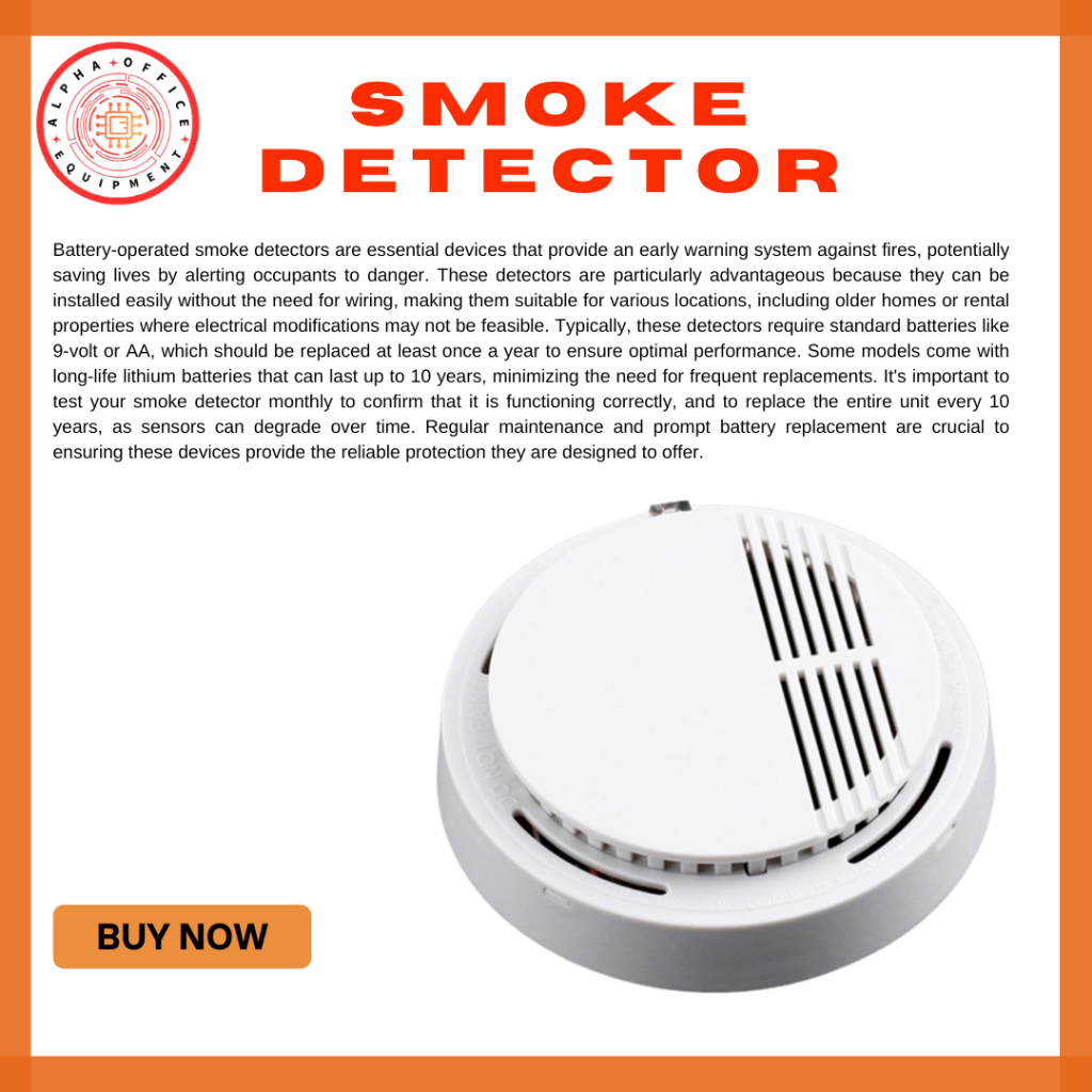 Smoke Detector Battery Operated 9V, Smoke Alarm, Fire Alarm ...