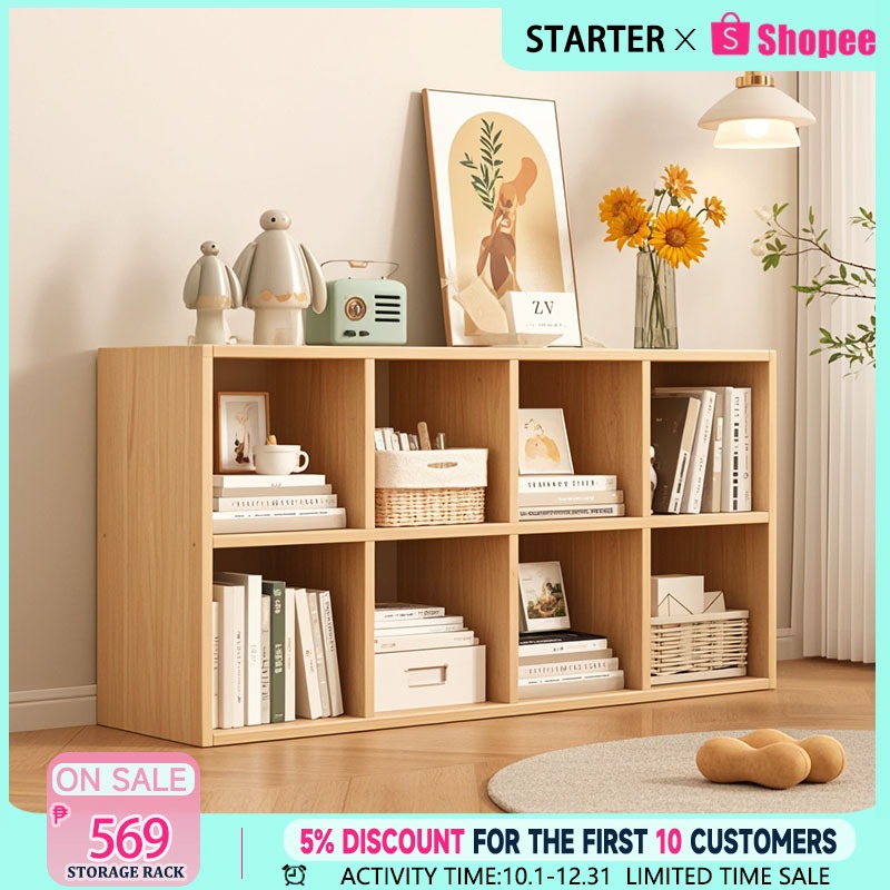 STARTER Wooden Book Shelf Organizer Cabinet | Shopee Philippines