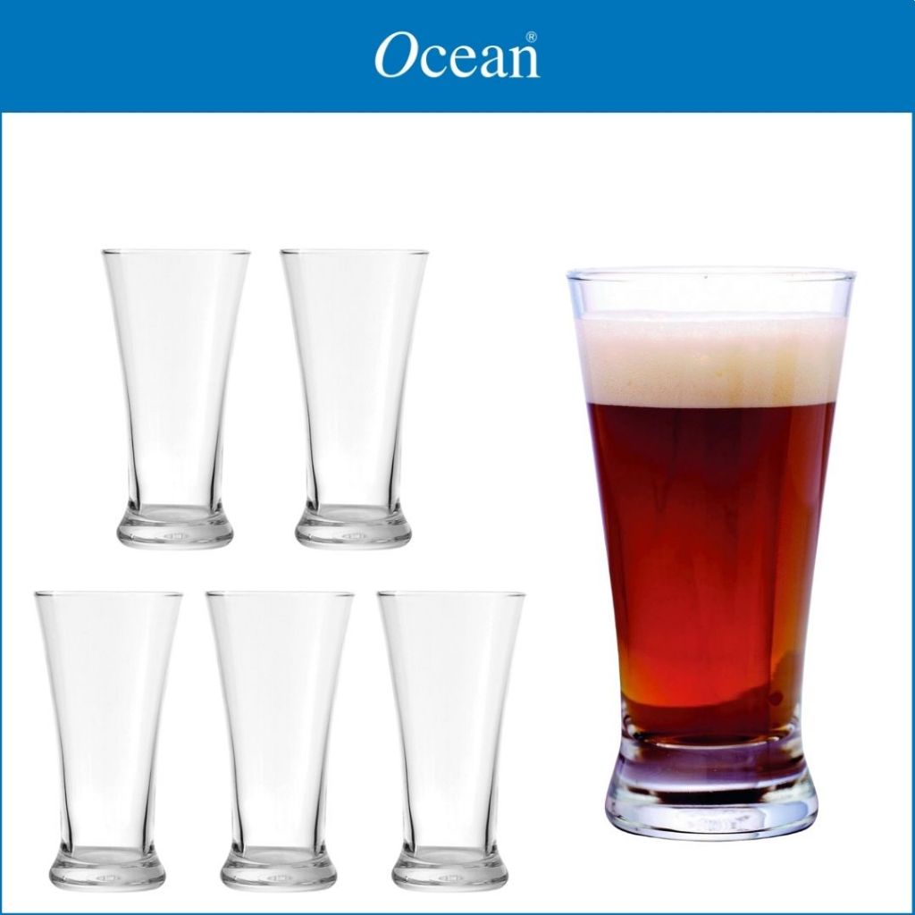 Ocean Glass Pilsner Tumbler Drinking Plate 10 1/2 Oz. / 300 mL Set of 6 ...