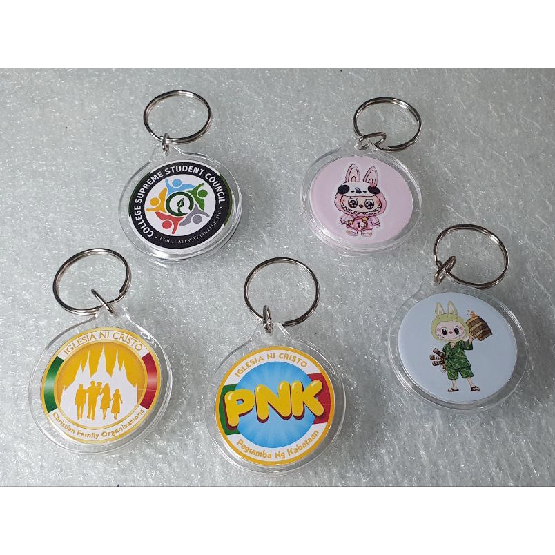 Acrylic keychain Circle Type / Personalized Keychain / back to back ...