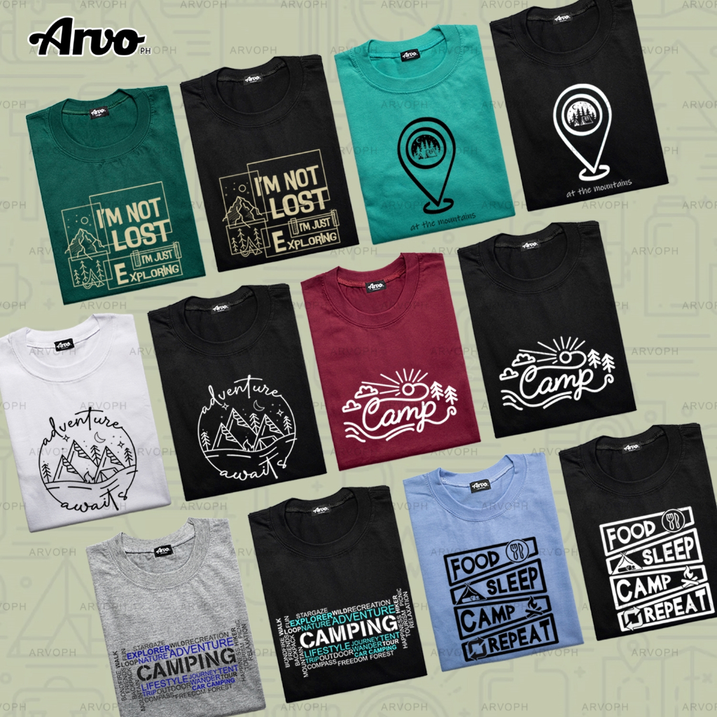 Camping T-Shirt | XS to 5XL | ARVO PH Unisex Regular / Plus Size ...