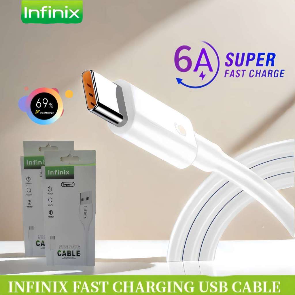 infinix Fast Charging Cable USB To Type C Micro 6A Fast Charger Super ...