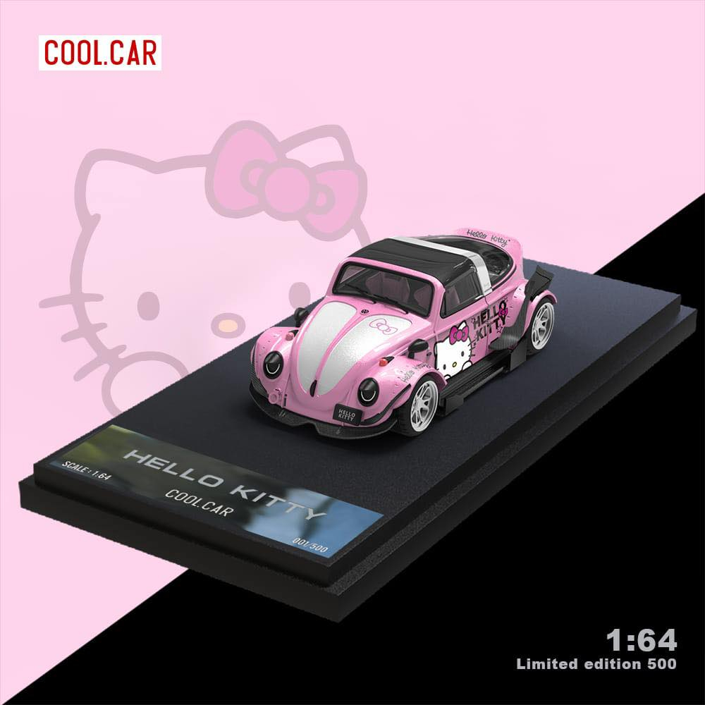 Time Micro 1/64 Scale RWB Hello Kitty Beetle Targa Light Pink Die-cast ...