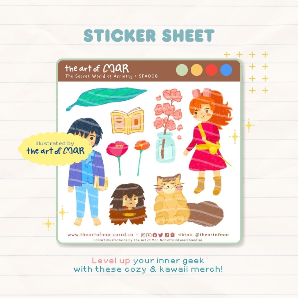 The Secret World of Arrietty sticker sheet by Art of Mar | Studio ...