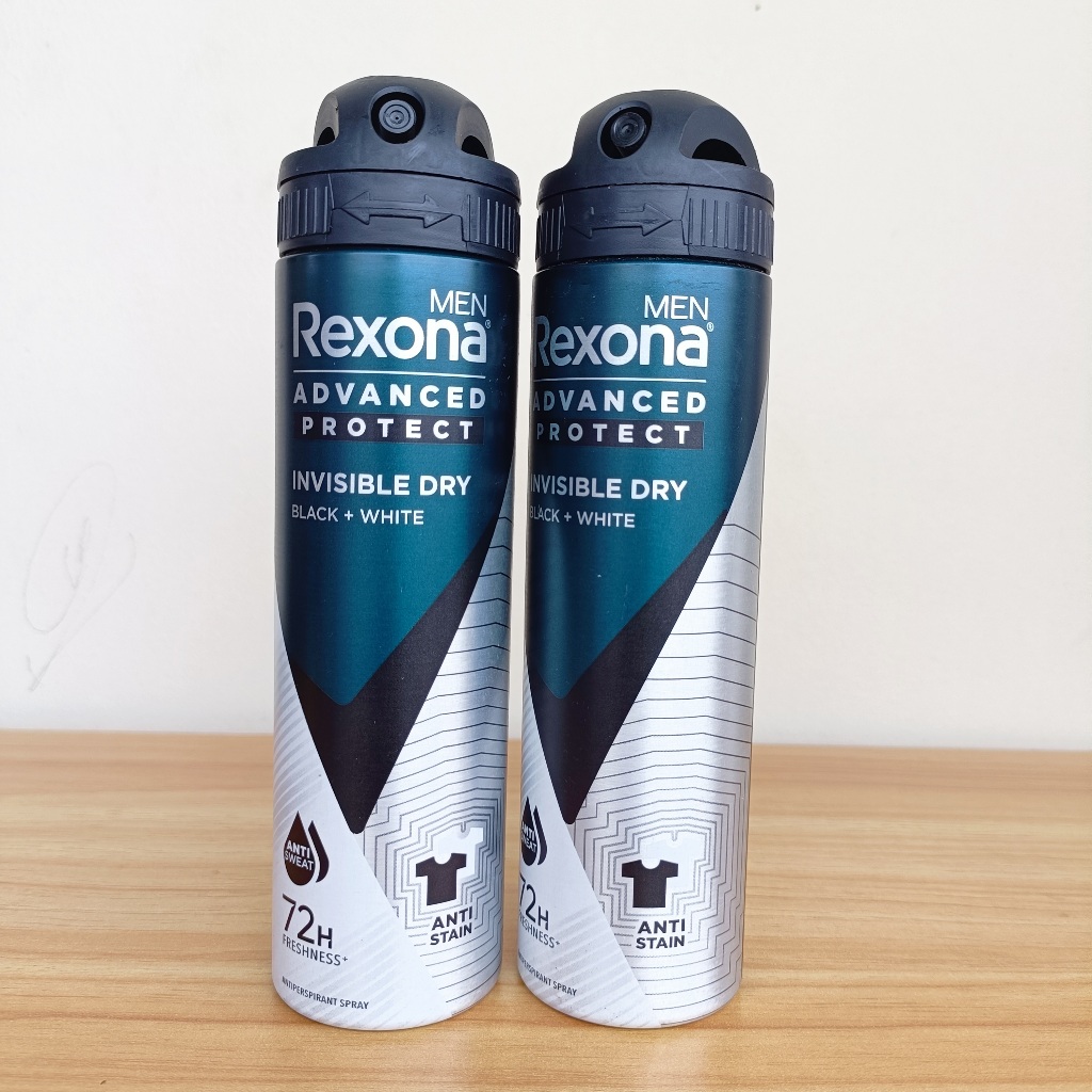 Bundle of 2 REXONA Men Deodorant Spray Invisible Dry Black and White 135ml | Shopee Philippines