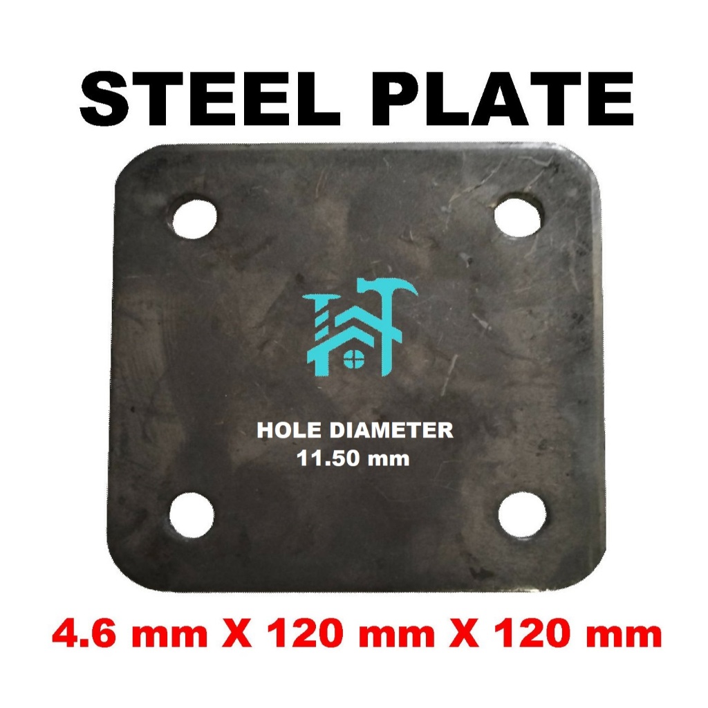 STEEL PLATE BASE PLATE WITH 4 HOLE 120 mm X 120 mm | Shopee Philippines