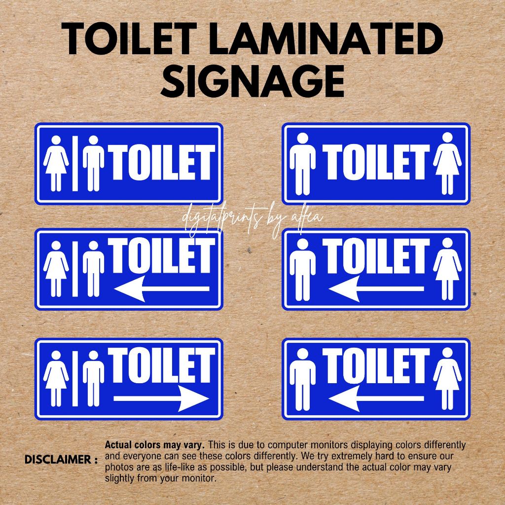 toilet laminated signage | laminated signage toilet door signage ...