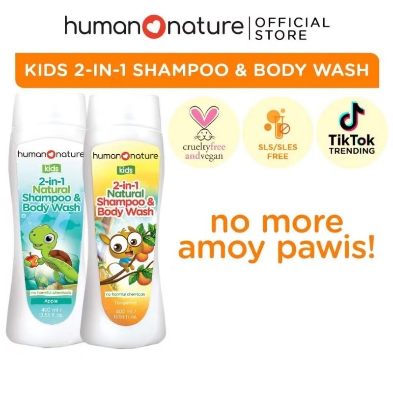 H♥️N Human Nature Kids Shampoo & Body Wash (Apple) (98.87% Natural ...