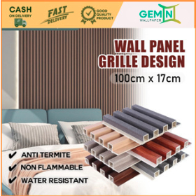 Solid Wood Wallpaper Sticker Waterproof Grille Design Ecological Board ...