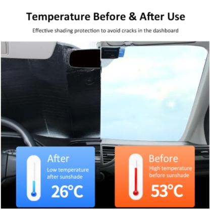 Car windshield visor cover, front and rear window shades, collapsible ...