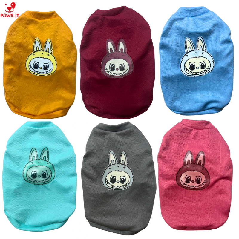 Paws it Dog Cat Clothes Dog Labubu Shirts Colored Dog Sando Dog Shirts ...