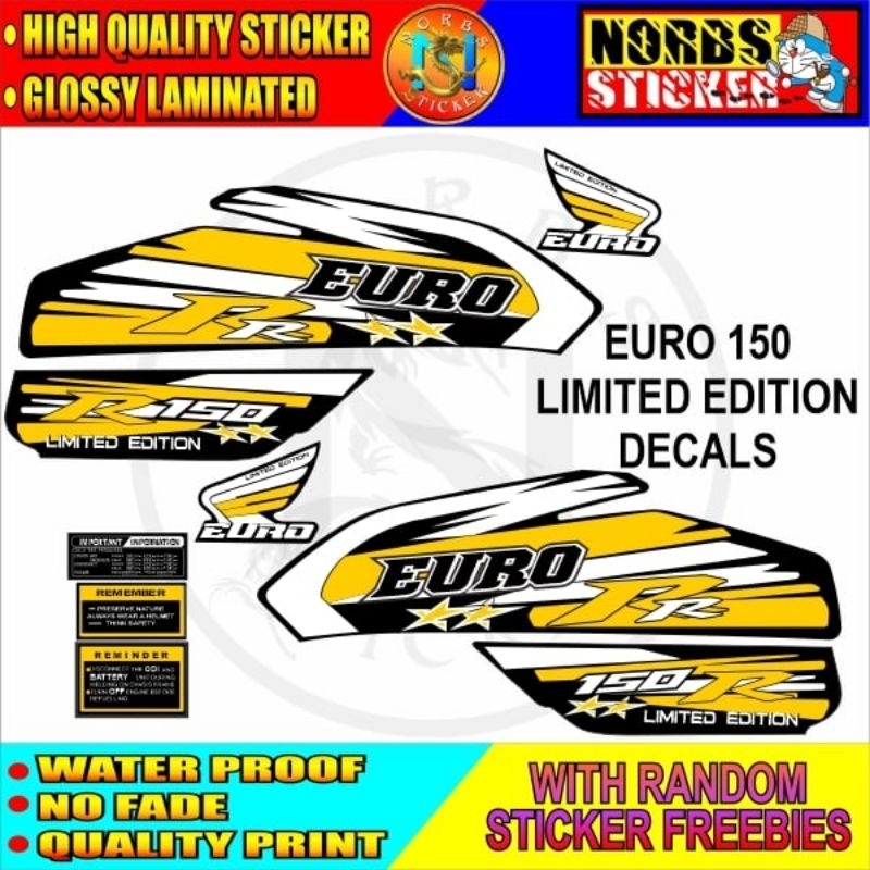 EURO 150 LIMITED EDITION STICKER DECALS | Shopee Philippines