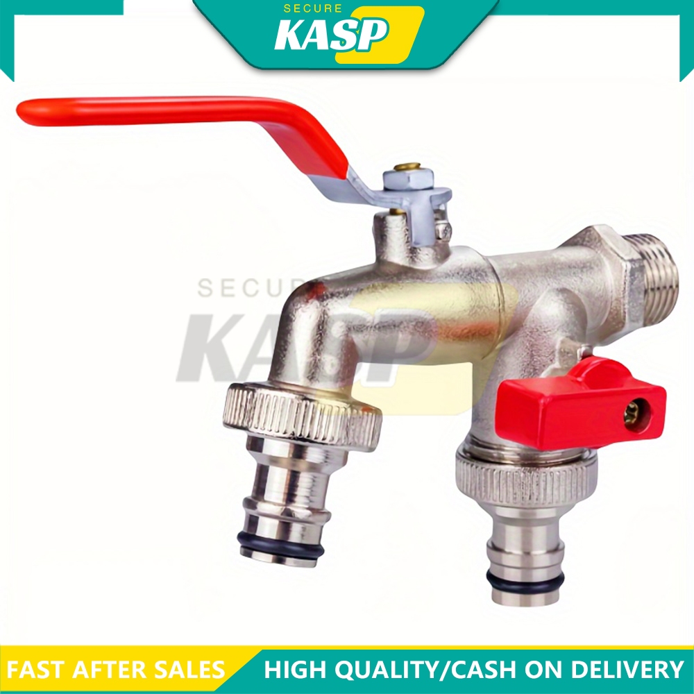 Faucet Brass Heavy Duty 1/2'' Threaded Connection, Dual Outlet Spout ...