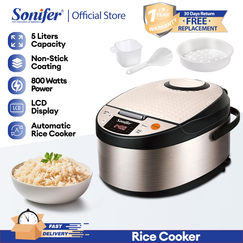 Sonifer Large Capacity 5L Home Multifunctional Electric Rice Cooker LCD ...