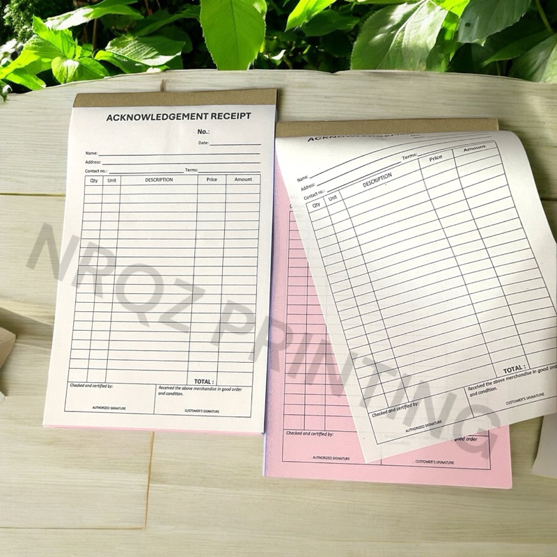 GENERIC BIG ACKNOWLEDGEMENT RECEIPT PORTRAIT CARBONIZED (duplicate ...