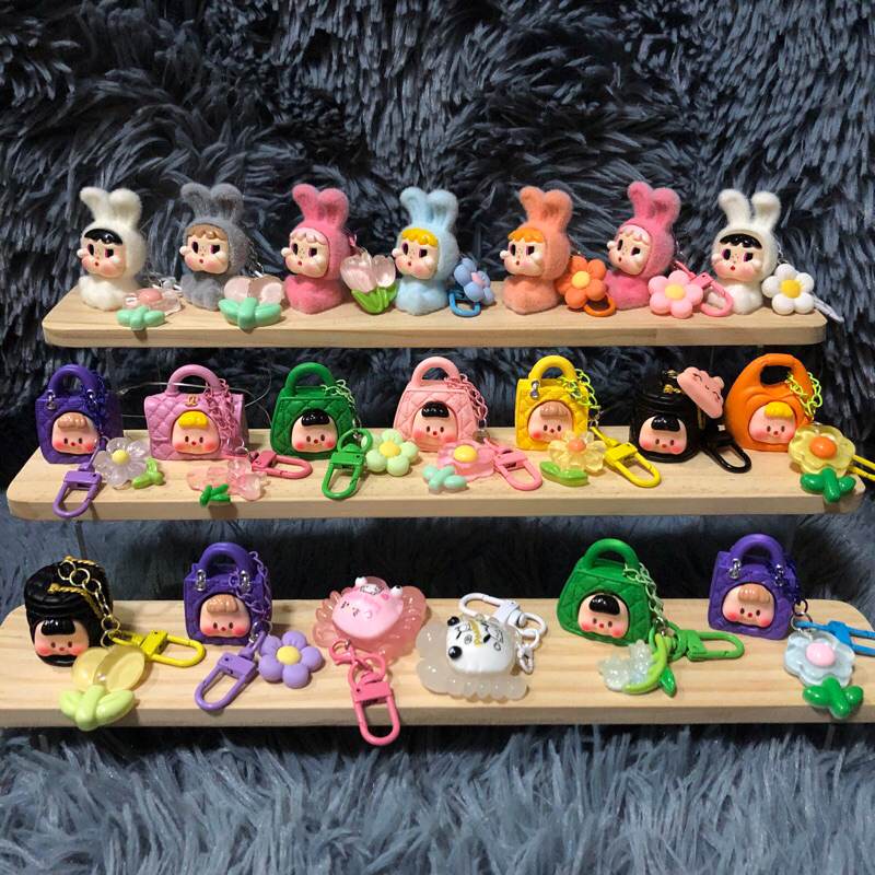 MINI BAG CHARMS PPG CRYBABY BUNNY EARS VELVET MINI BAGS KEYCHAIN ...