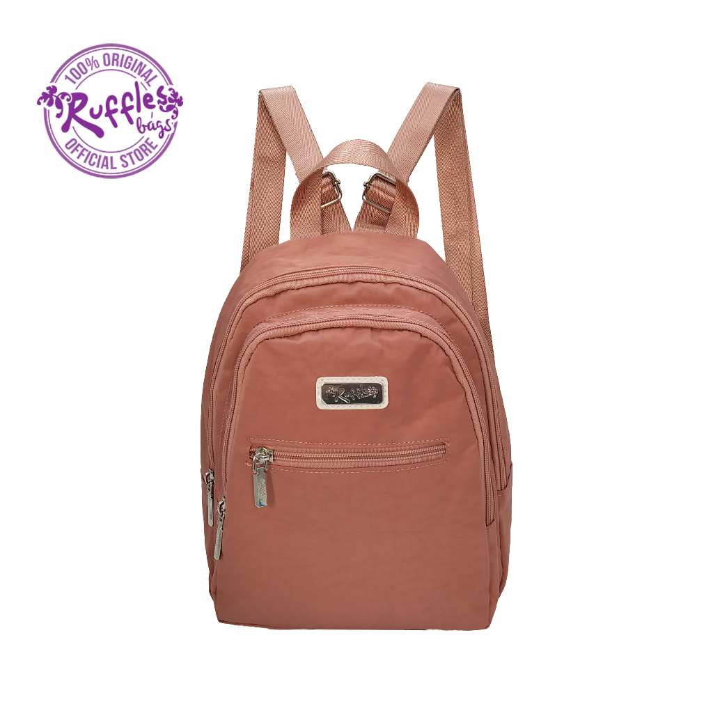 Ruffles Bags Macy 11-Inch Backpack (Black, Navy Blue, Brown, Peach, Old ...