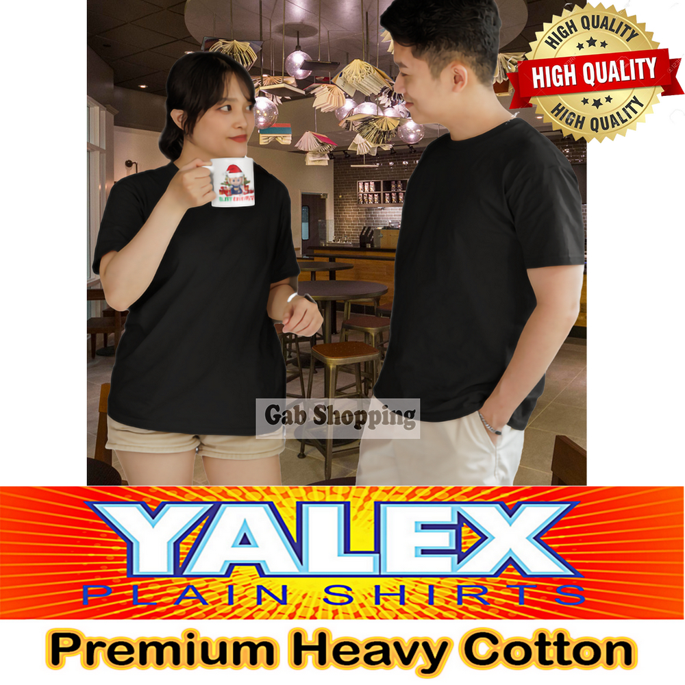 YALEX PLAIN T-SHIRTS/ FOR MEN &WOMEN /OVERSIZED T-SHIRTS/ Heavy Cotton / BLACK/ XL,2XL,3XL,5XL ...
