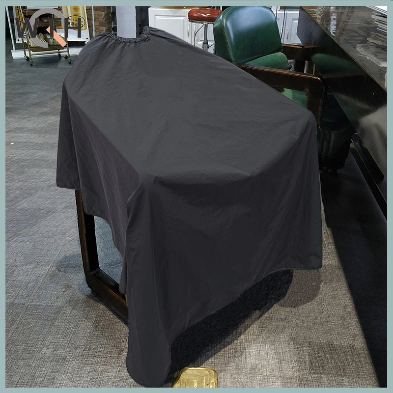 WTH Professional Hairdresser Plain Black Barber Cape Hair Dye Shawl ...