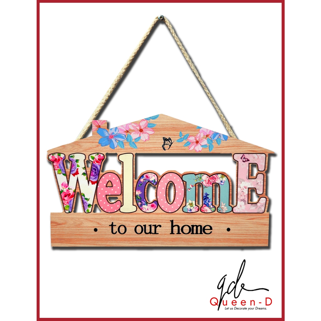 Home Blessing Welcome Lord Door Signage Wooden Hanging Wall Decor 20x23 ...