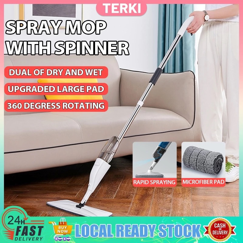 TB500 Water Spray Mop 360 Degrees Rotating 350mL Water Tank Mop ...