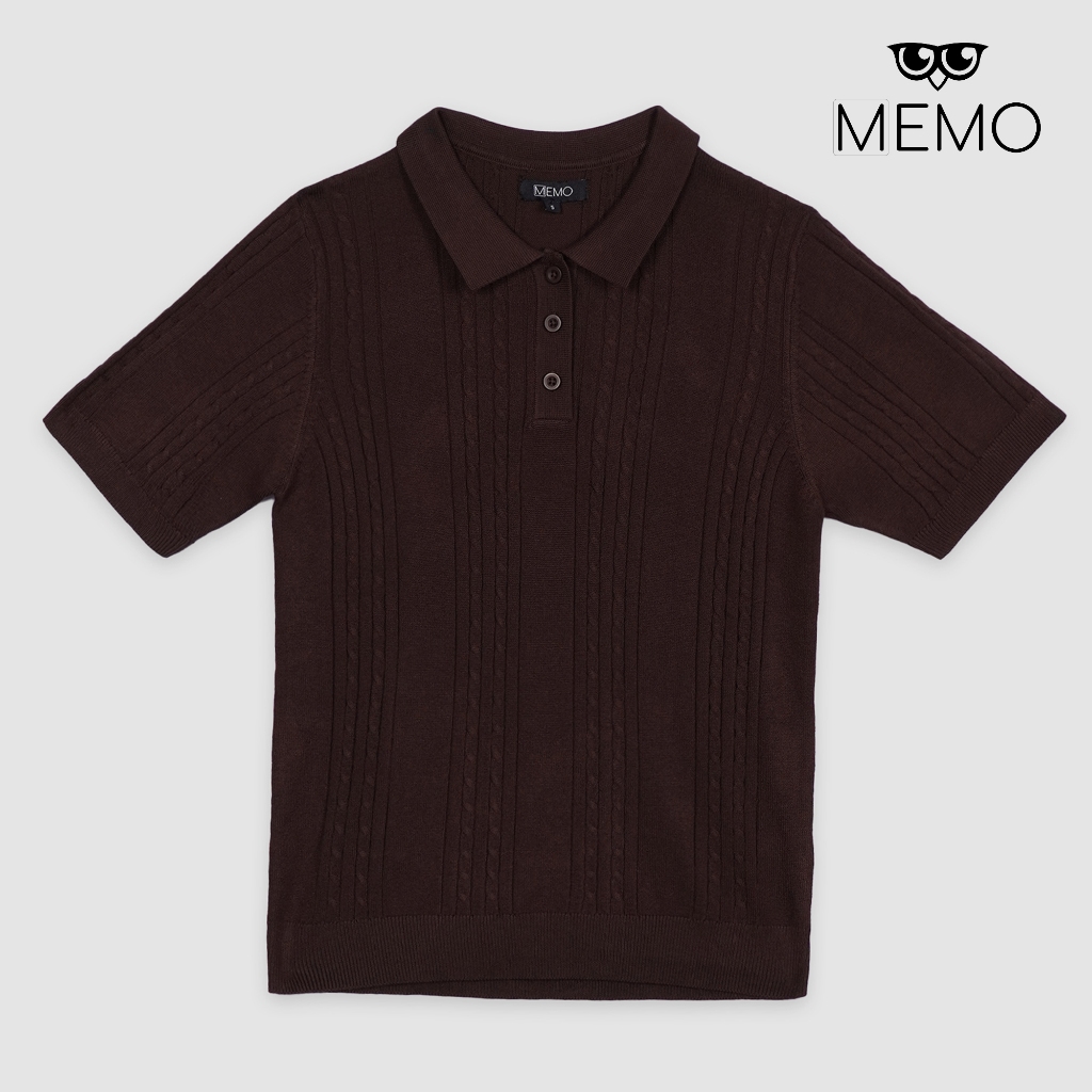 Memo Textured Polo For Women (Amber Brown/Khaki) | Shopee Philippines