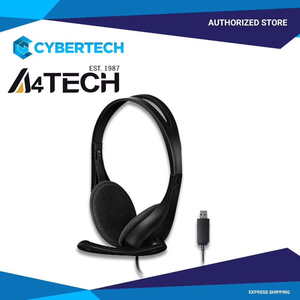 A4Tech Hu-9 USB Headset Soft Ear Cushions Omnidirectional Mic For ...