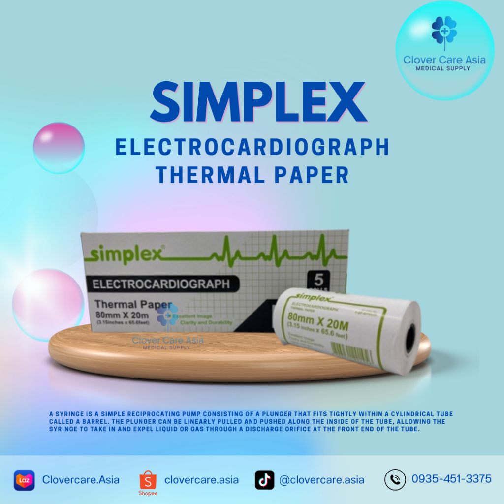 SIMPLEX ECG PAPER 50mm x 30m, 80mm x 20m (per roll) | Shopee Philippines
