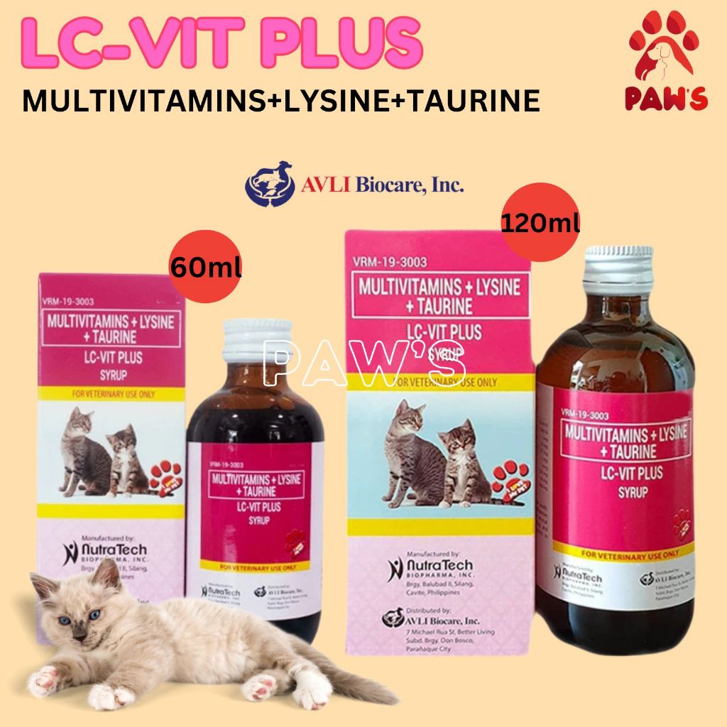 120ml LC Vit Plus Multivitamins w/ Taurine for Cats and kittens 60ml ...