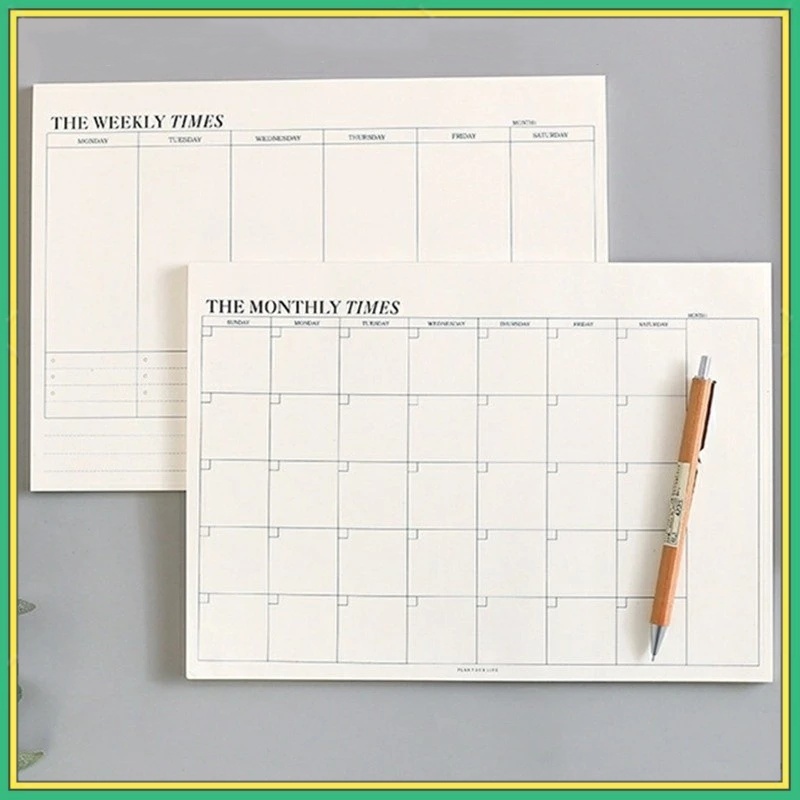 Monthly/Weekly plan Tear-off notes Planner Notebook Sticky Note College ...