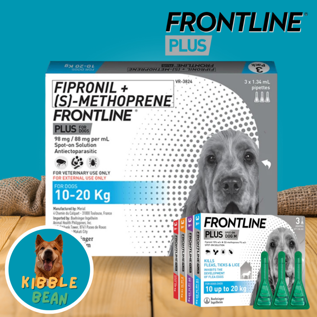 Frontline Plus Tick and Flea Drops for Medium Breed Dogs 10-20kg 3x1 ...