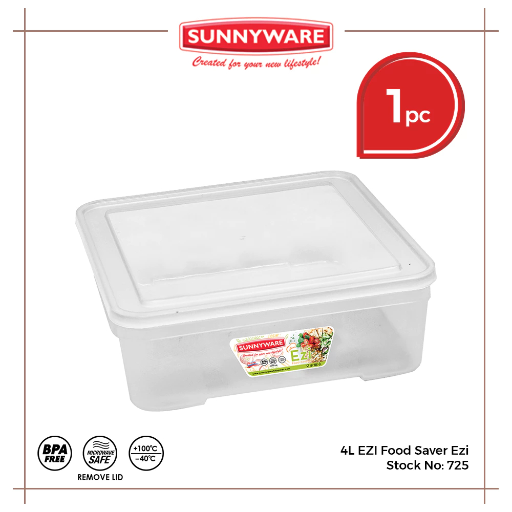 Sunnyware #725 Food Keeper 4L Food plastic sealed storage box container ...