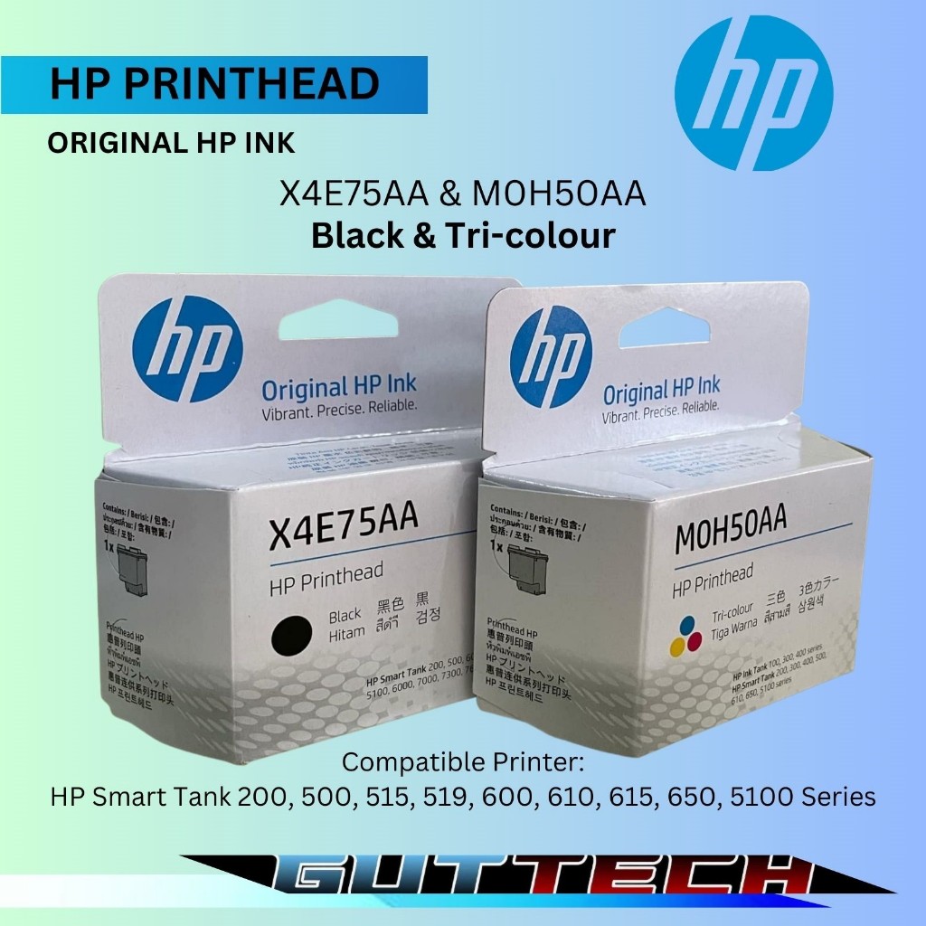 HP Printhead X4E75AA Black | M0H50AA Tri-Colour For HP Smart Tank and ...