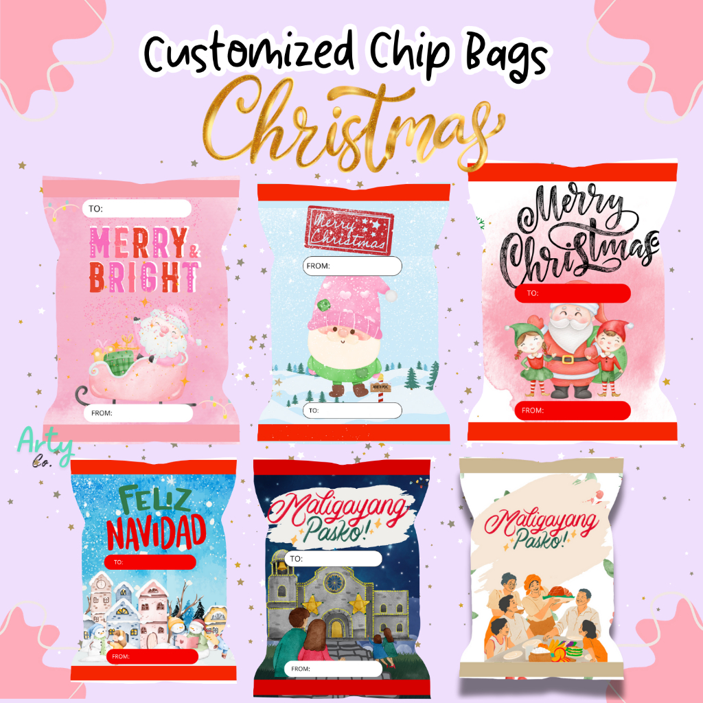 CUSTOMIZED PERSONALIZED CHIP BAGS CHRISTMAS THEME | Shopee Philippines