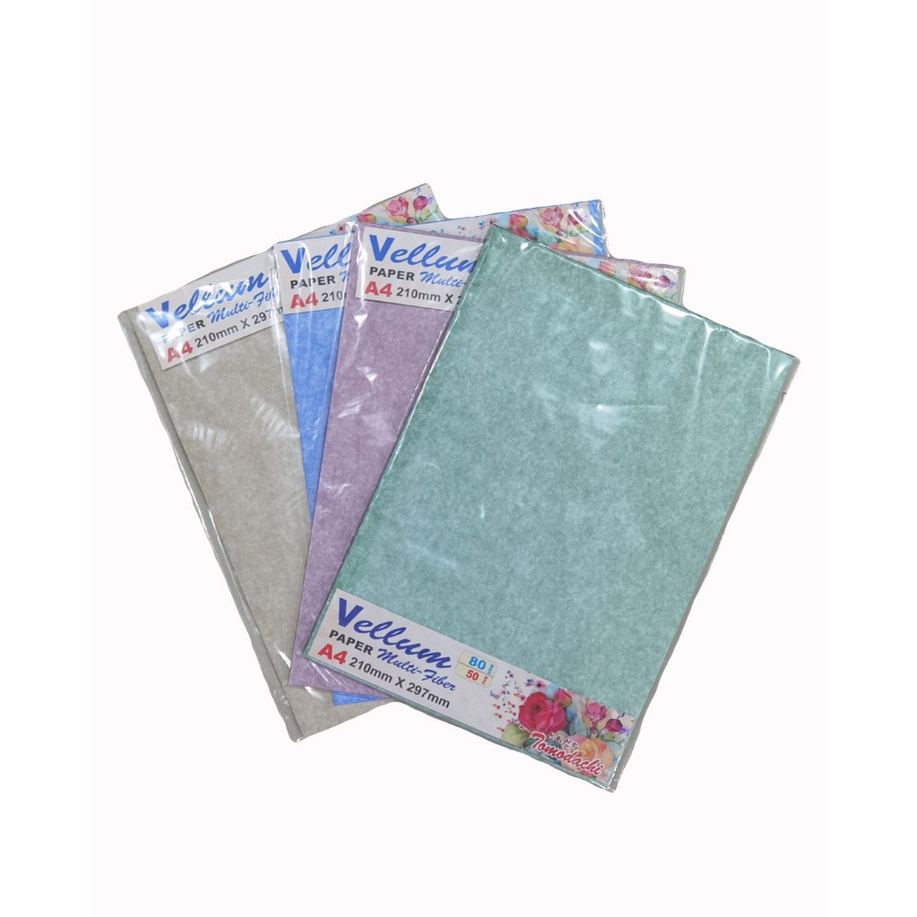 A4 Vellum Paper Tomodachi Multi-Fiber pack of 50 Sheets 80 gsm | Shopee ...